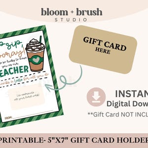 PRINTABLE Back to School Teacher Gift, Starbucks Teacher Gift Card ...