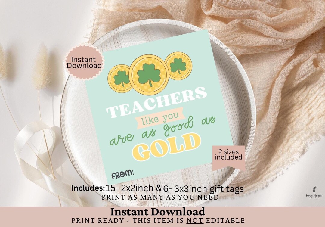 St Patricks Day Teacher Gift Tag, so LUCKY to Have Teacher Like You ...