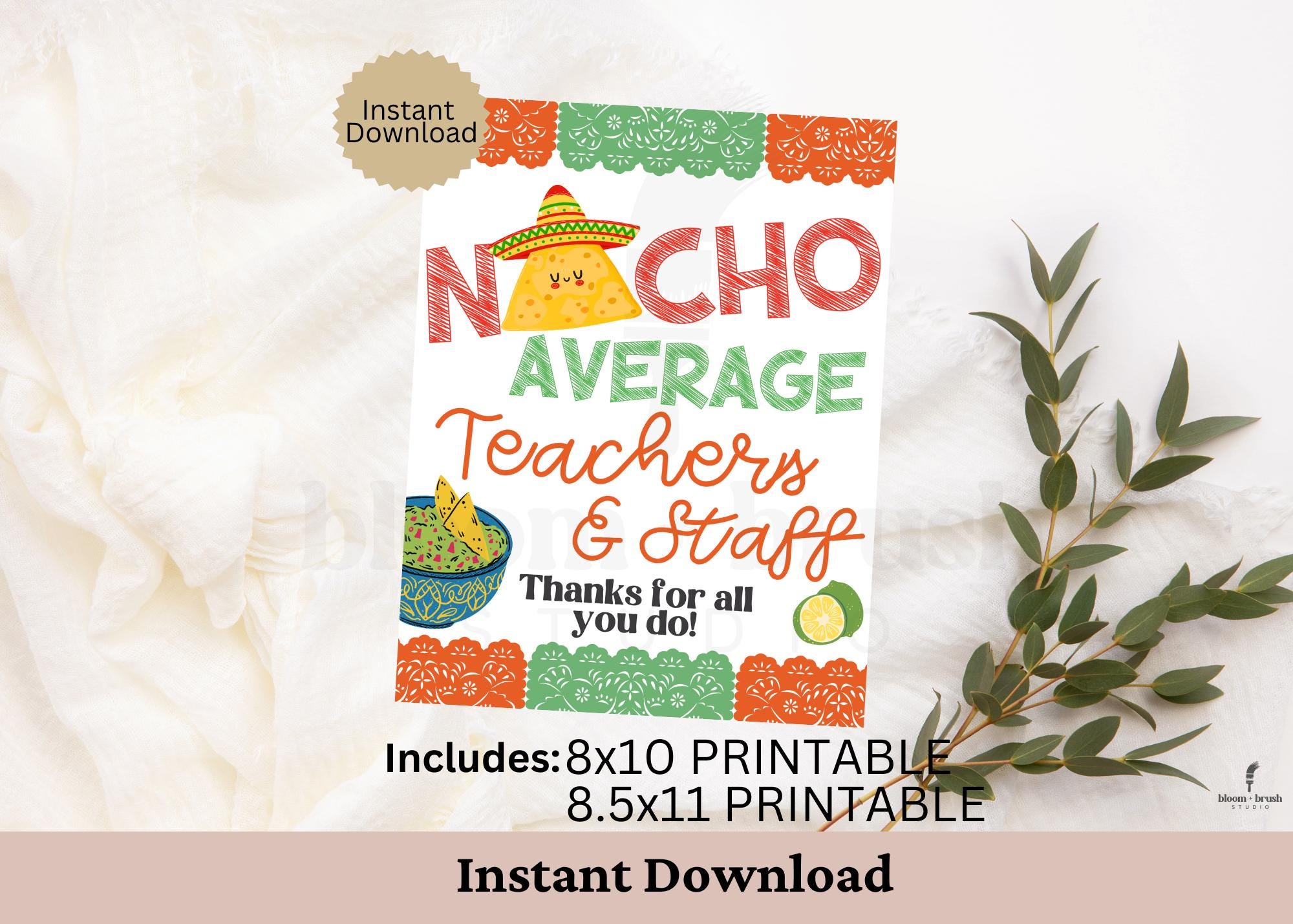 Nacho Average Teachers and Staff|teacher Appreciation Week Printable ...