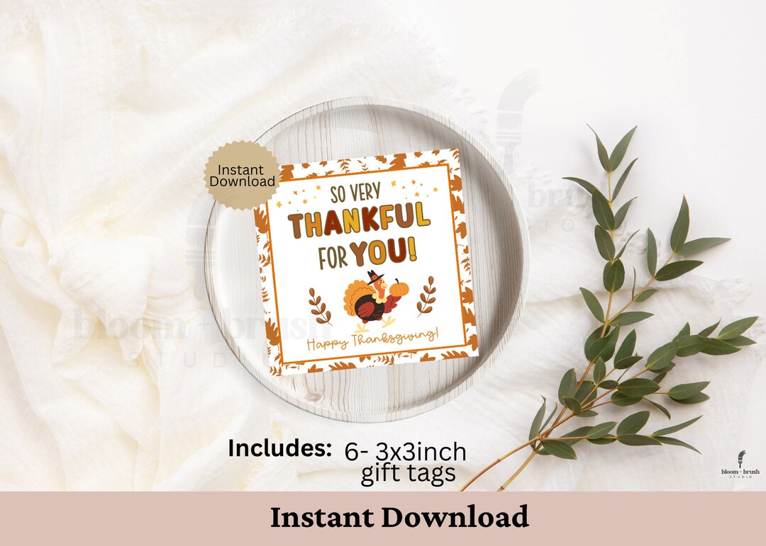 So Very Thankful for You Editable Gift Tag, Personalized Custom Fall ...