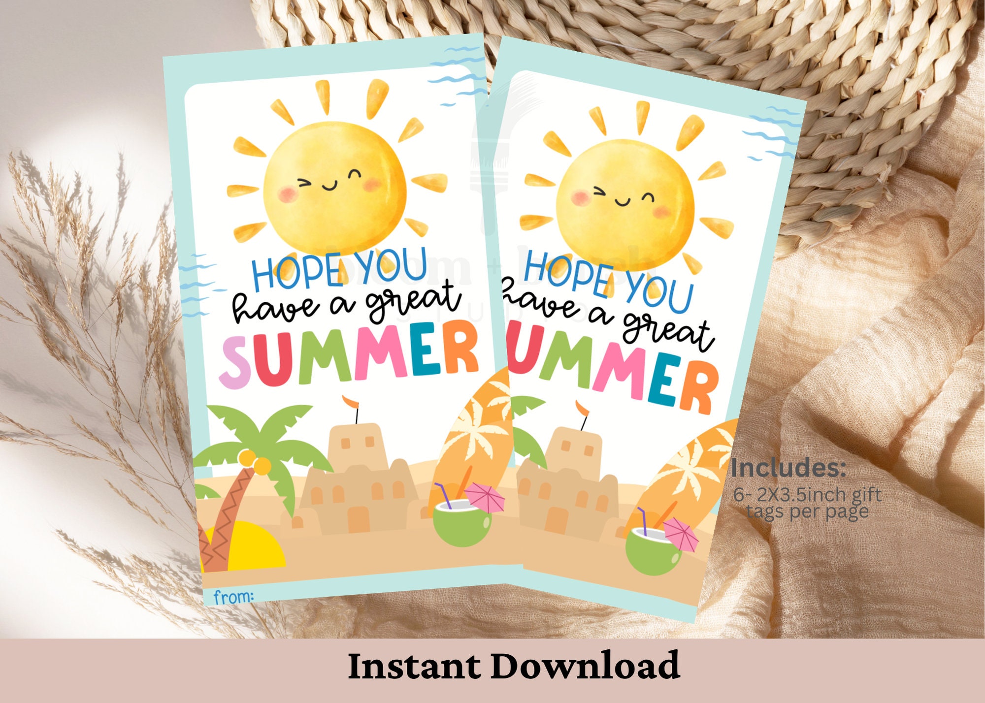 Teacher Appreciation Gift Tags Sunshine Thank You Tag Schools Out ...