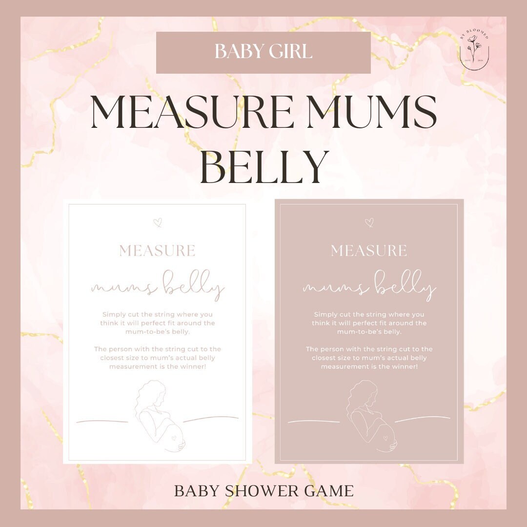 Measure Mums Belly Game Baby Shower Girl Printable Baby Shower Template ...