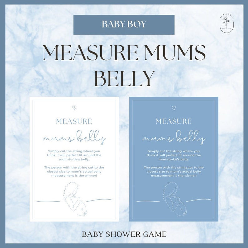 Measure Mums Belly Game Baby Shower Boy Printable Baby Shower Template ...