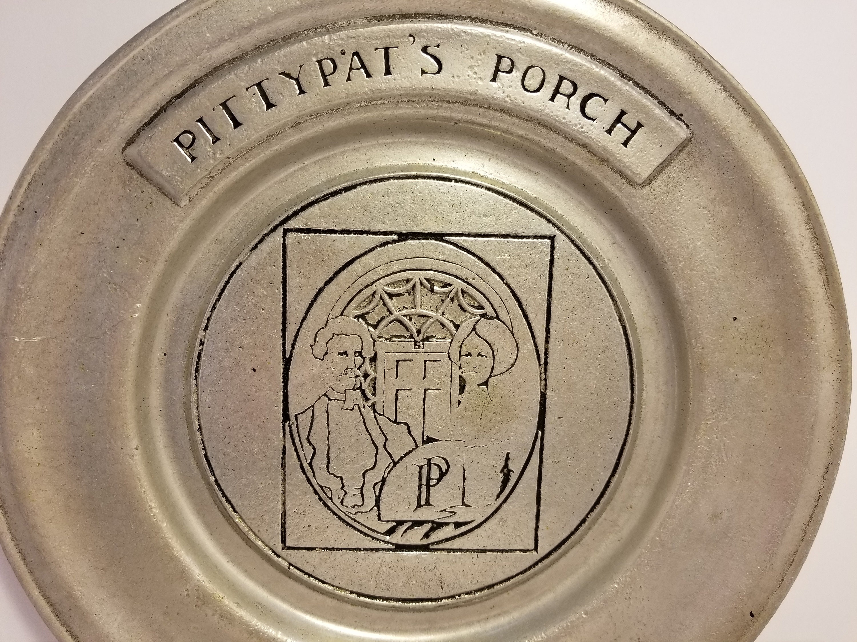 Vintage Pitty Pat's Porch Pewter Plate | Etsy