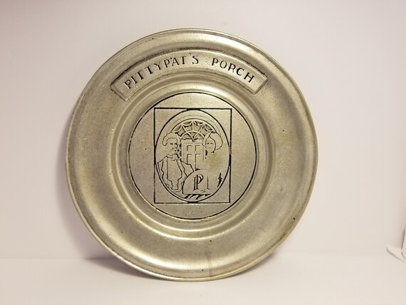 Vintage Pitty Pat's Porch Pewter Plate | Etsy