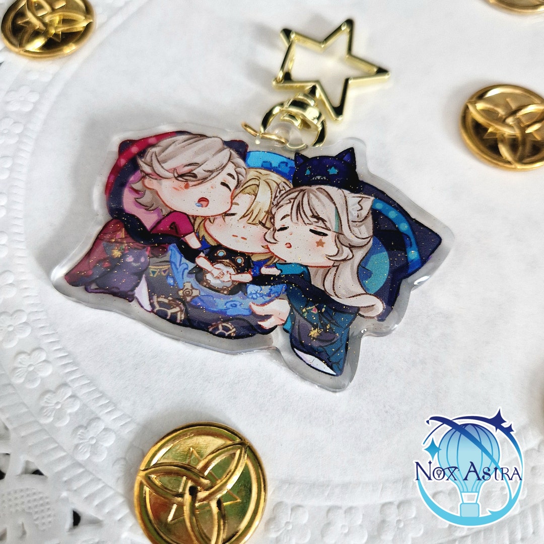 Genshin Impact Fontaine Siblings Holographic Keychain Freminet Lyney ...