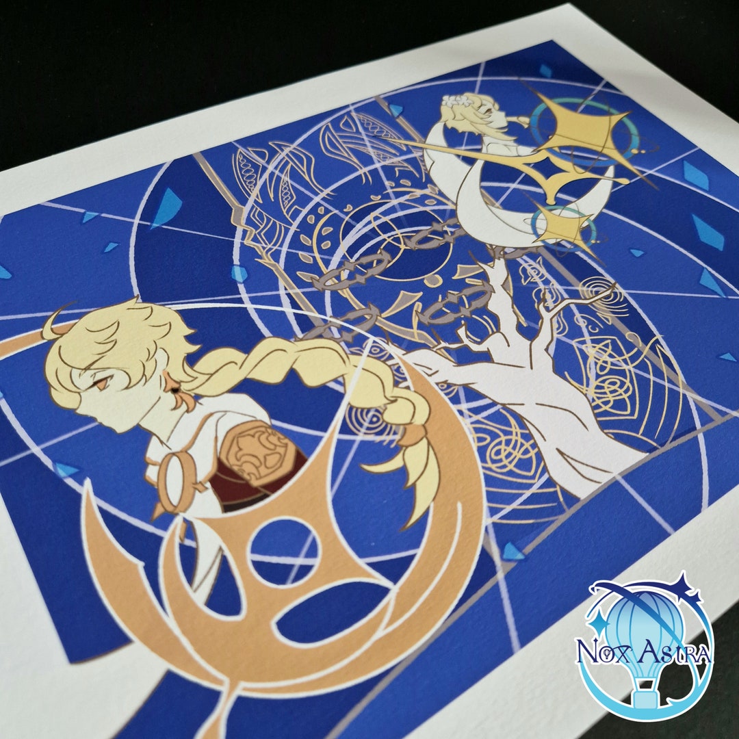 Abyss Realm Traveler Aether and Lumine Stained Glass Inspired Abyss ...