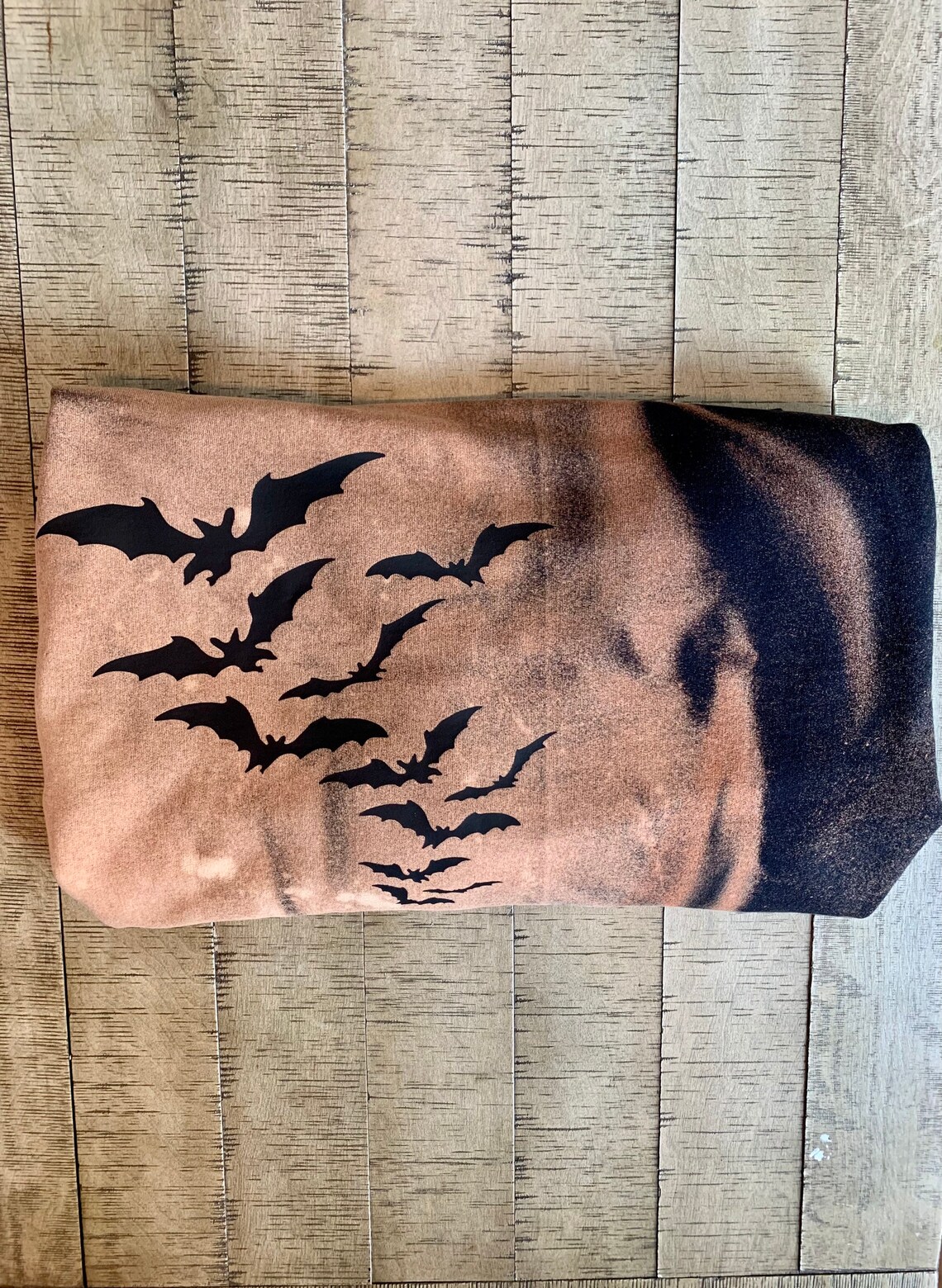 Spooky Season Bats 90% Cotton Crewneck Acid Wash Split Bleach - Etsy