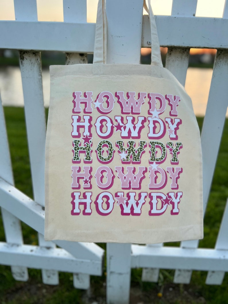 Howdy Pink Western Themed Tote Leopard Print Howdy Tote Pink - Etsy