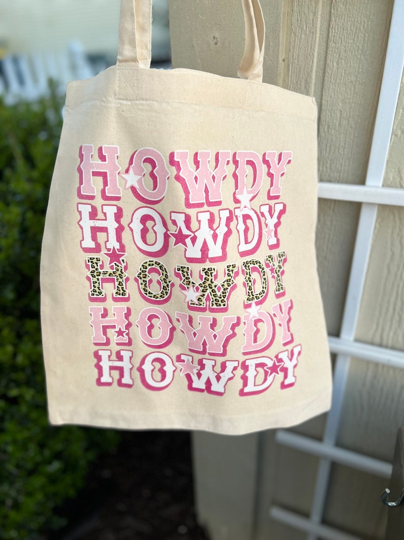 Howdy Pink Western Themed Tote Leopard Print Howdy Tote Pink - Etsy