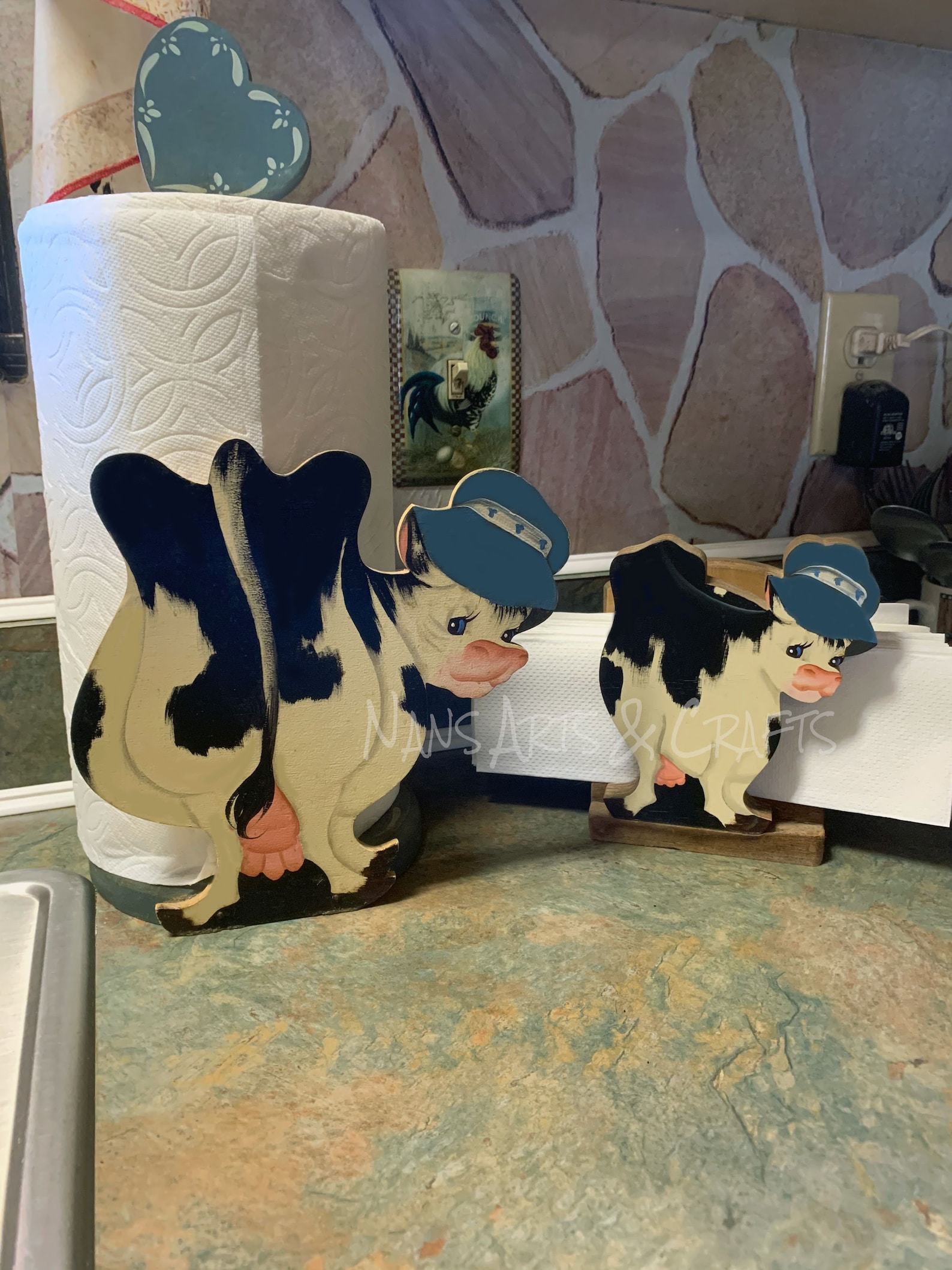 Matching Farm Cow Paper Towel Holder & Cow Napkin Holder - Etsy