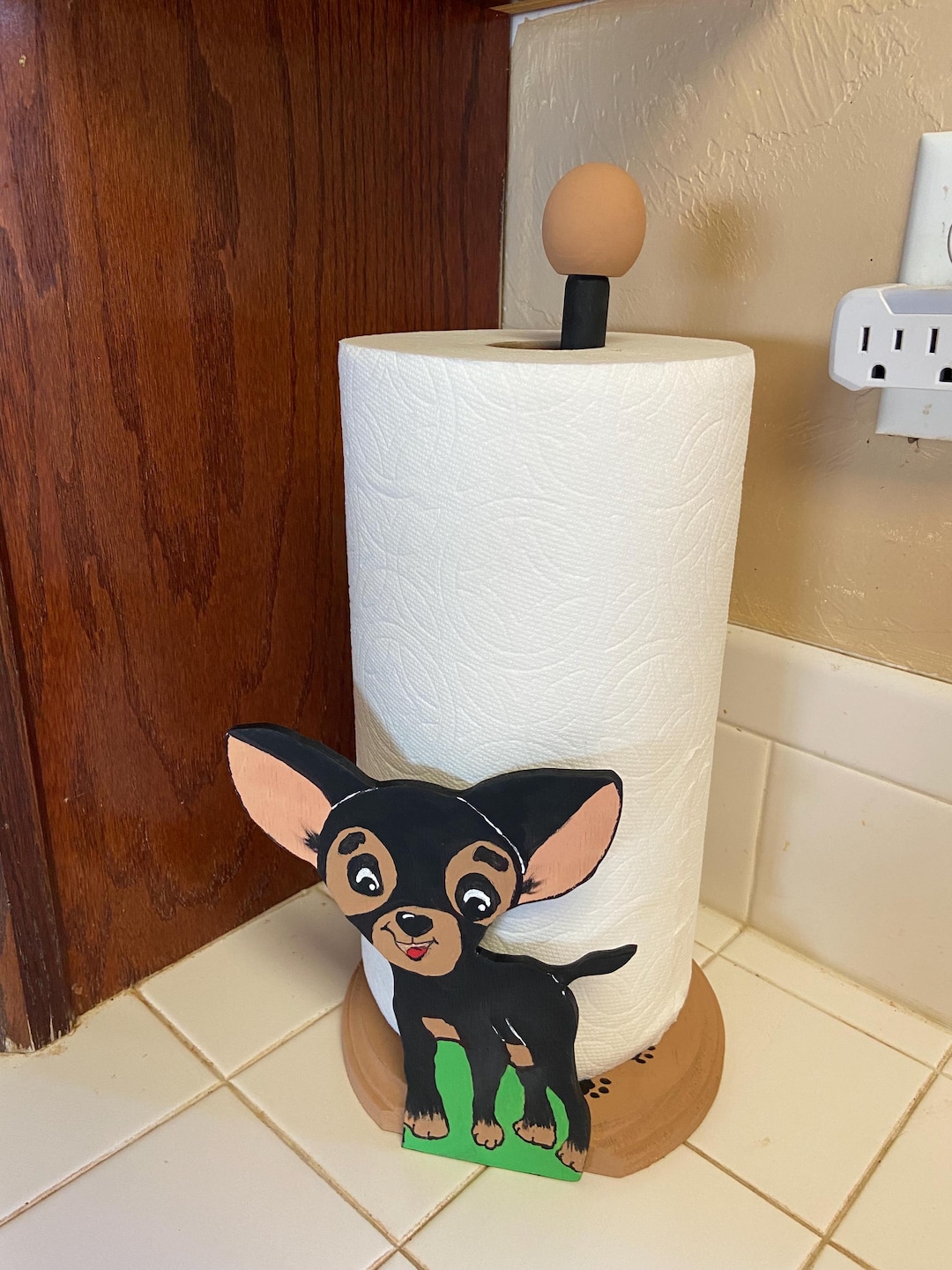 Adorable MAGGIE Dog Paper Towel Holder | Coffee Cups | TP Holder ...