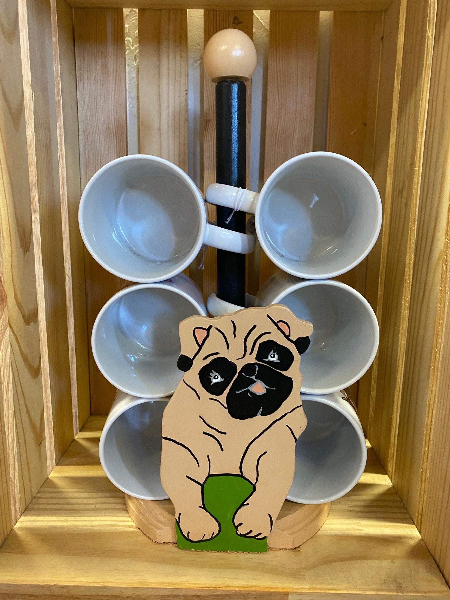 Cute Pug Dog Paper Towel Holder | Coffee Cups | TP Holder ...