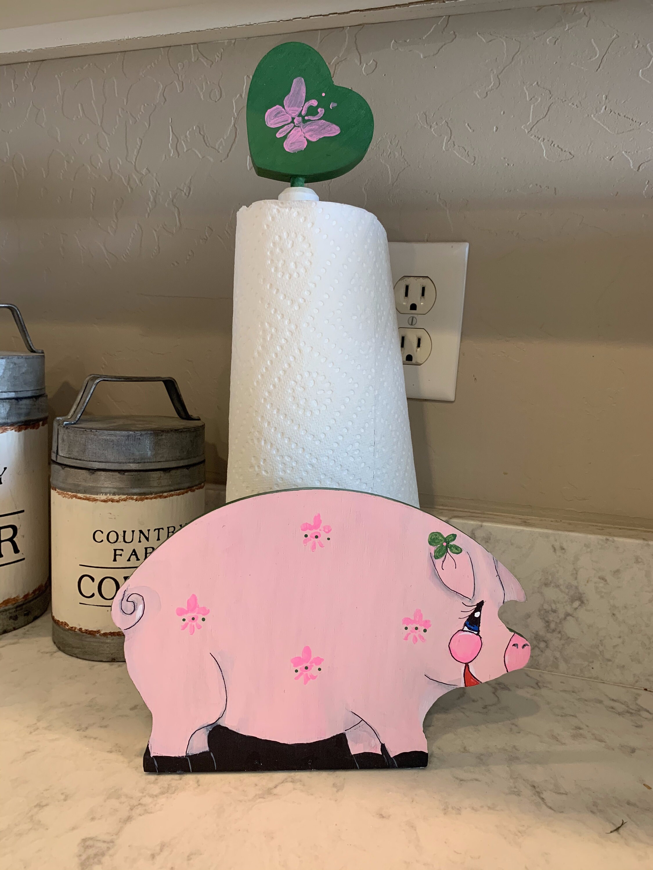 Farm Pig Paper Towel Holder and Farm Pig Napkin Holder Handmade ...