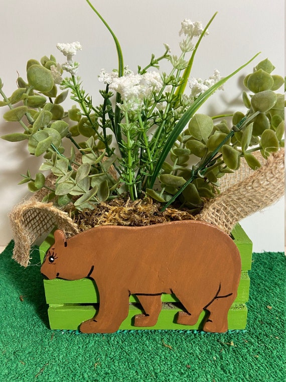 Adorable Bear Planter by Nan All Planters are hand painted | Etsy