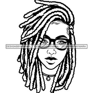 Woman Dread Locs Eyeglasses Frames Necklace Head Neck Bands Outline ...