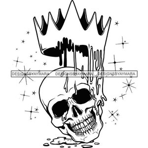 Dripping Melting Crown Sparkle Skull Human Head Grill Teeth Darken ...