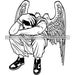 Young Man Angel Wings Robe Stooping Hand Head Sneakers Bracelet Afro ...
