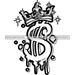 Currency Money Sign Crown Stars Dripping Dollar Sign Symbol Logo Emblem ...