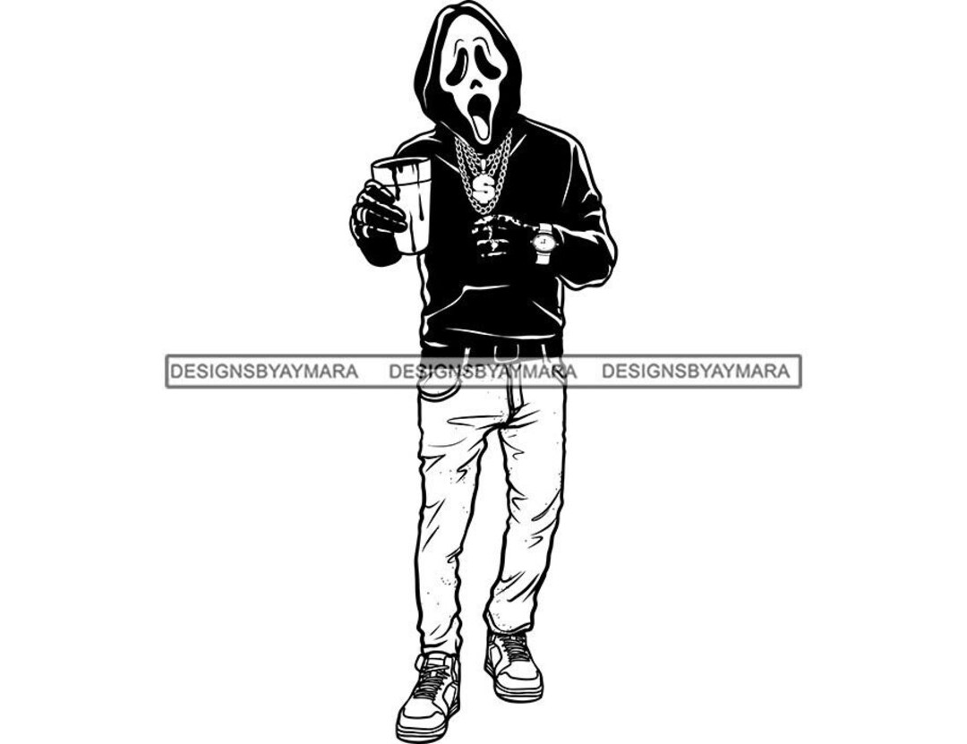 Man Face Mask Horror Hoodie Scary Jeans Sneakers Drinking Cup Chains ...