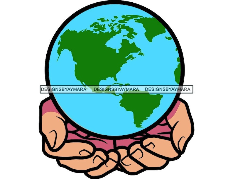 Two Hands Holding the World Globe Earth Planet Global Symbol | Etsy