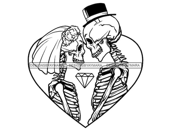 Human Skeleton Love Relationship Bones Couple Death Wedding - Etsy