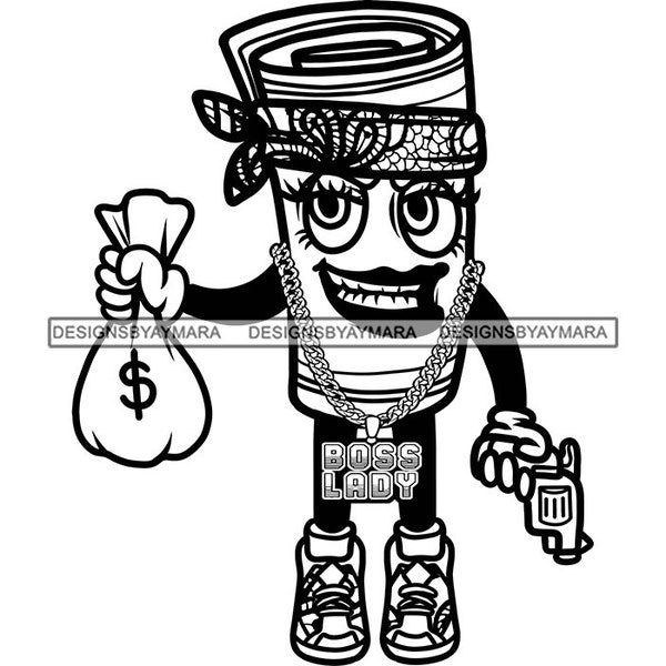 Gangster Money Bag Cartoon - Etsy
