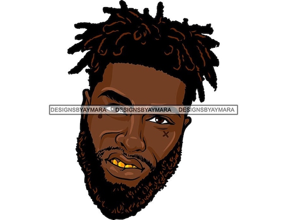 Black Man With Dreads Locs Gold Teeth Gold Grills Face Only | Etsy