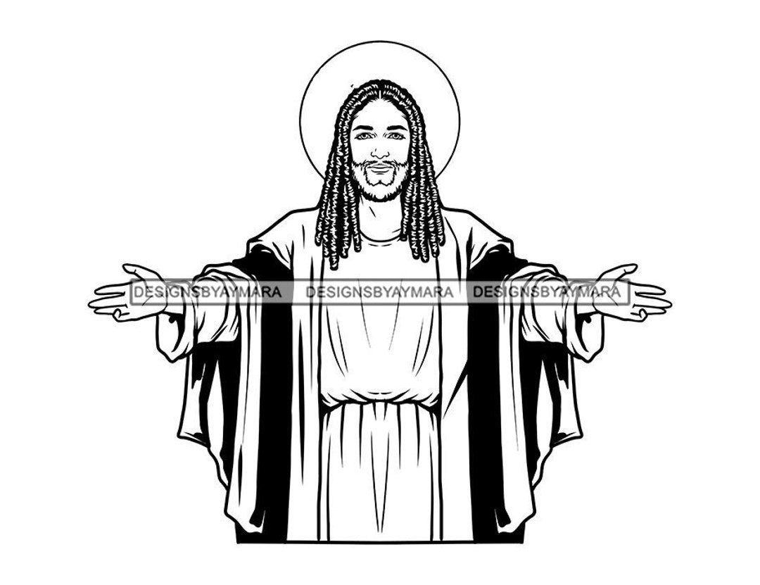 African American Jesus Christ Dreadlocks Locs Hair Son of God Holy ...