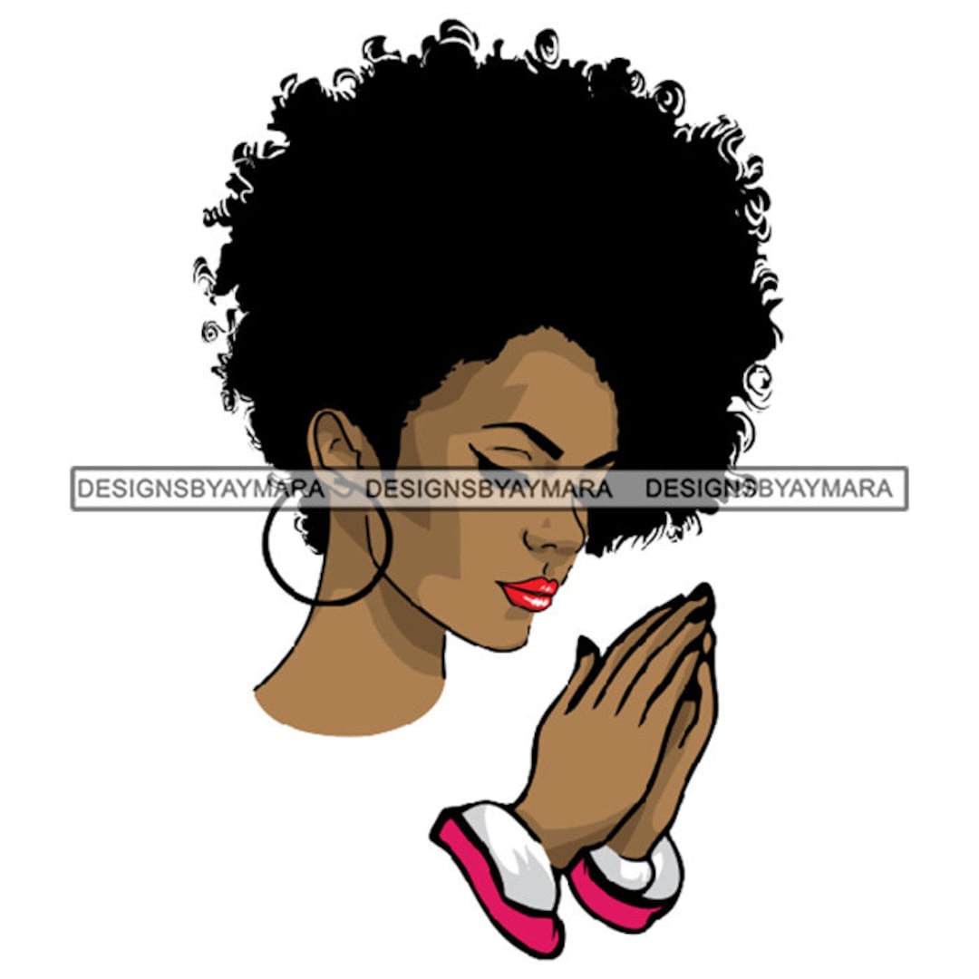 African American Black Woman Girl Lady Praying God Prayer Pray Faith