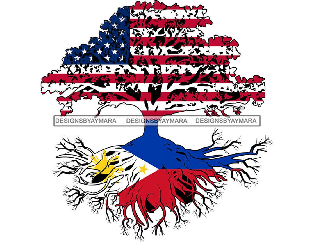 Philippines Tree Root Flag Flags United States USA Country National ...