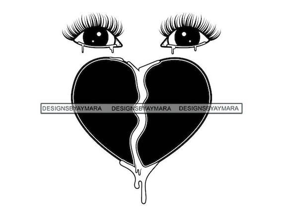 Corazón roto agrietado destrozado Triste corazón desgarrado - Etsy México