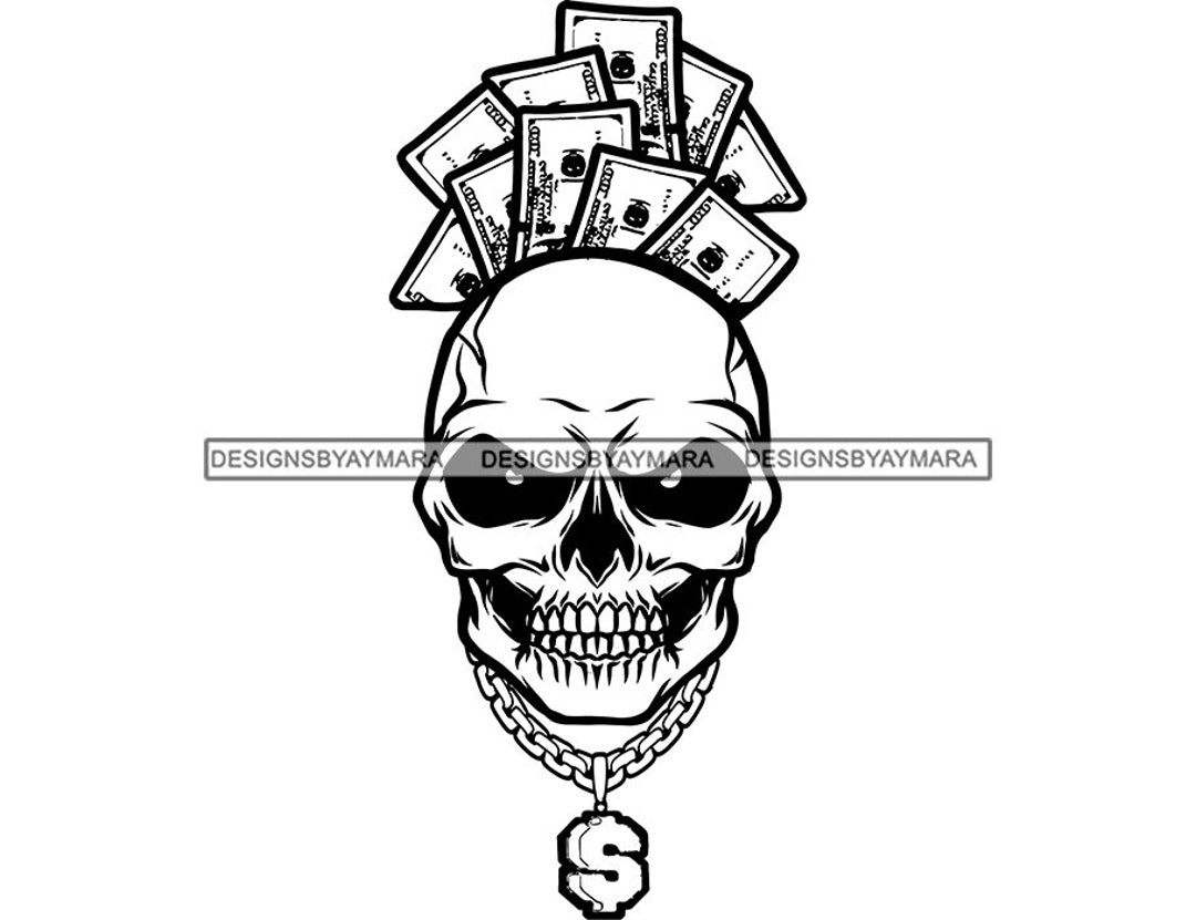 Money And Skull Designs