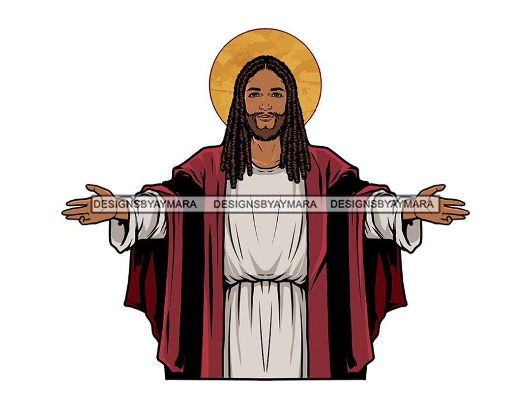 African American Black Jesus Christ Dread Locs Hair Son of God Holy ...