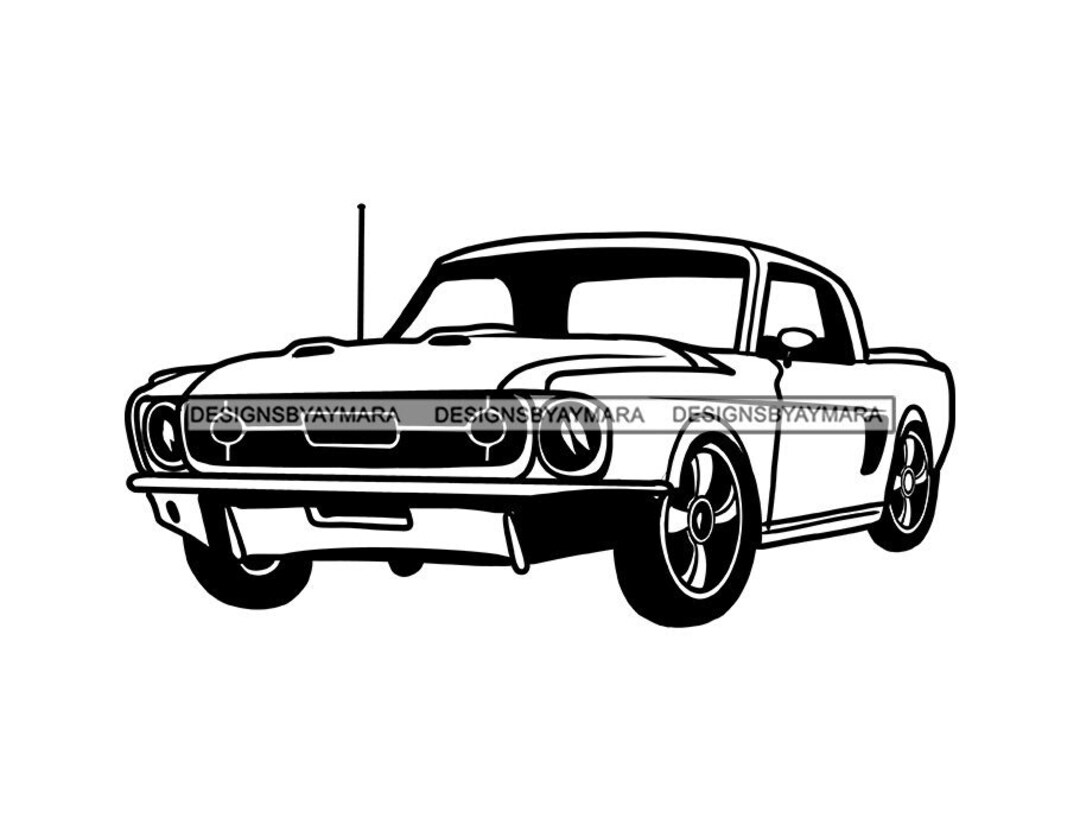 Classic Retro Old School Muscle Car Sport Car Automobile Speed Motor ...