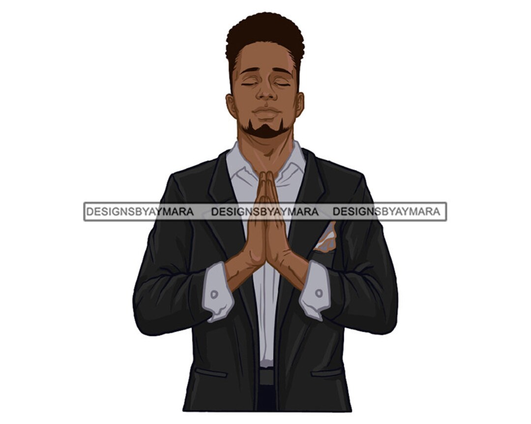 Afro Man Praying SVG Male Guy Person Prayer Religious Gospel Faith God ...