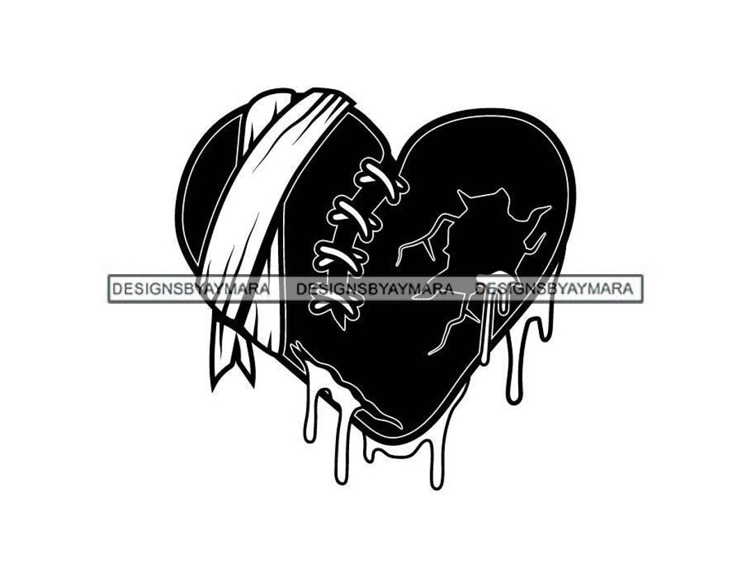 Broken Heart Torn Heart Dripping Worn Shattered Heart Tattoo ...