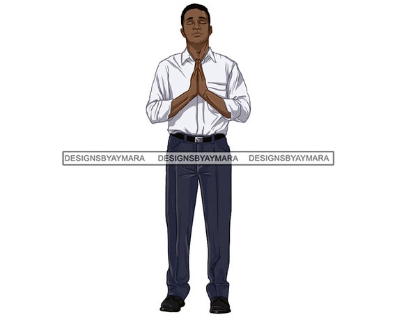 Black Man Praying SVG Male Guy Person Prayer Religious Gospel - Etsy