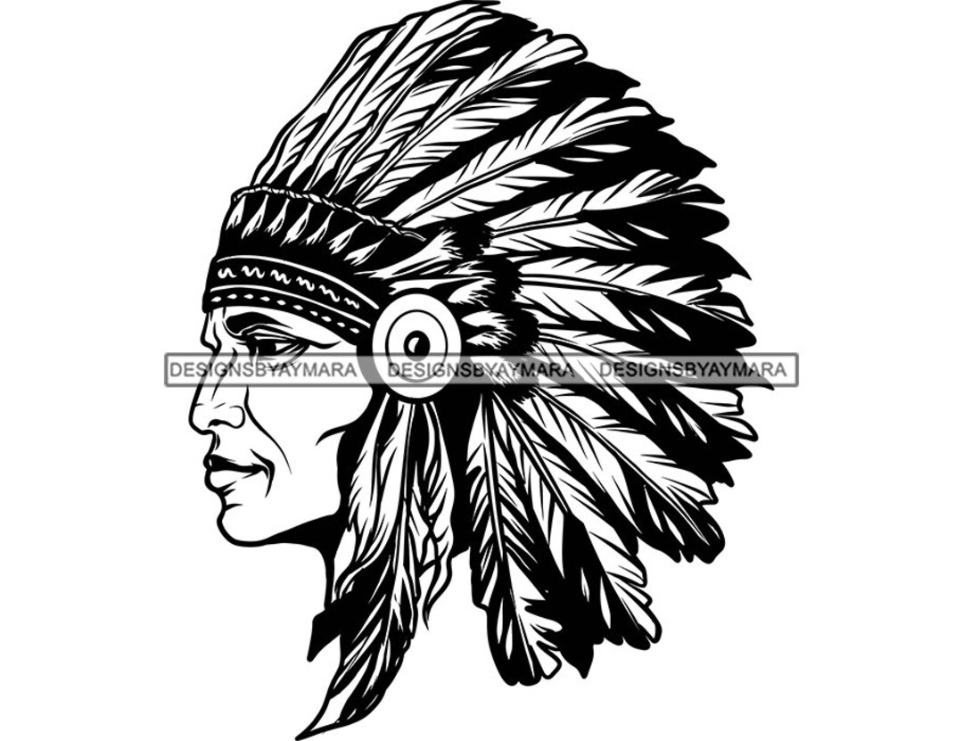 Cherokee Indian Man Ethnic Native American Headdress Feather ...