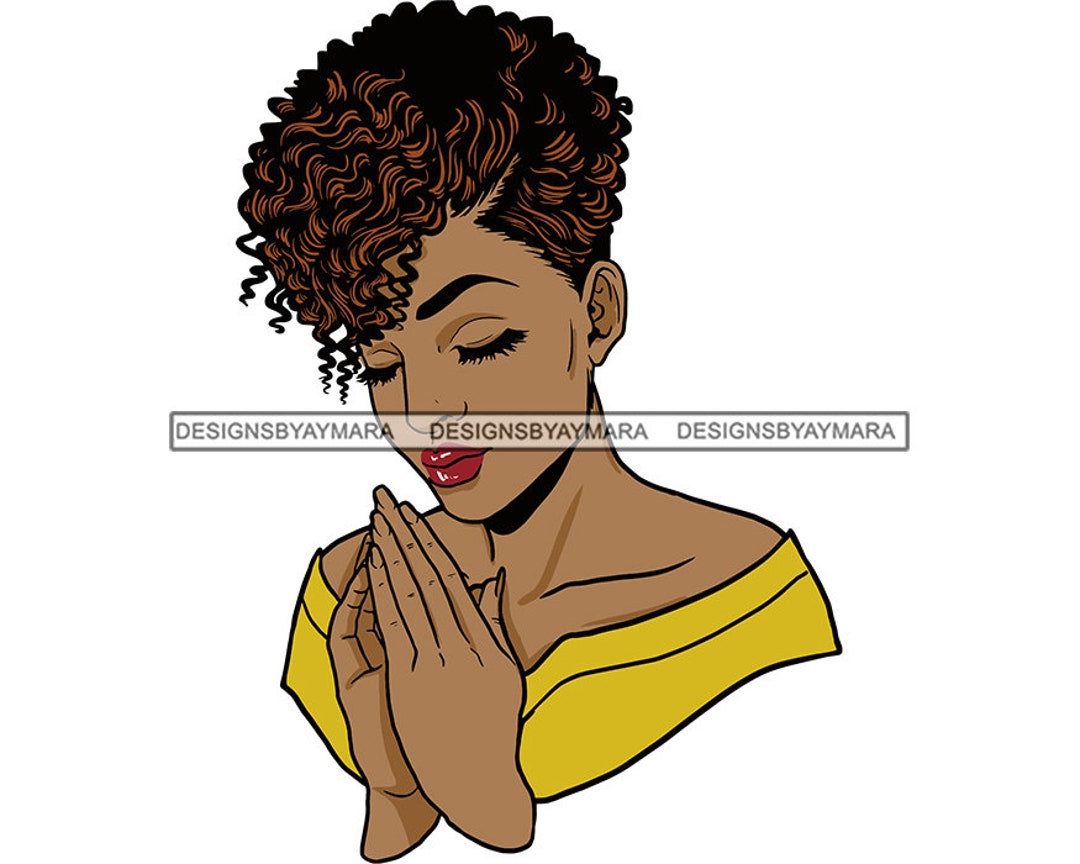 African American Black Woman Girl Lady Praying God Prayer Pray Faith ...