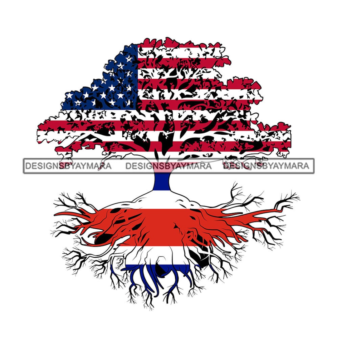 Costa Rica Tree Root Flag Flags United States USA Country National ...