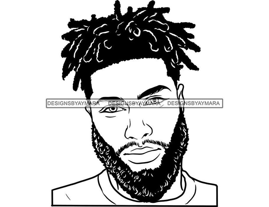 Handsome Black Man Shaped Beard Dread Locs Loc'd Afro Head Shot ...