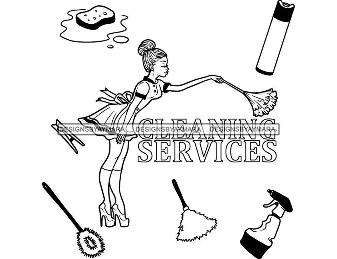 Cleaning Services Housework Clean Duster Sponge Spray Bottle Toilet ...
