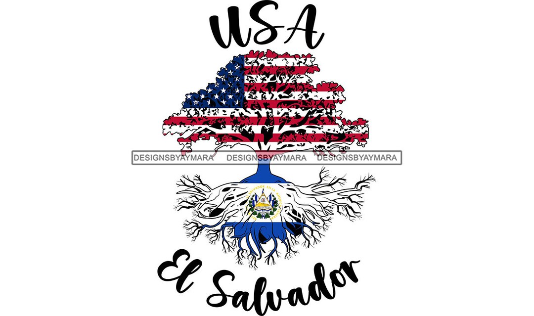 Tree Root Flag Flags United States USA El Salvador Country National ...