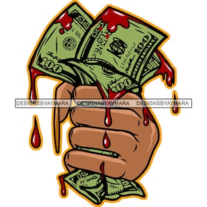 Woman Hand Holding Money Bleeding Blood Dripping Drip Cash Bank Dollar ...