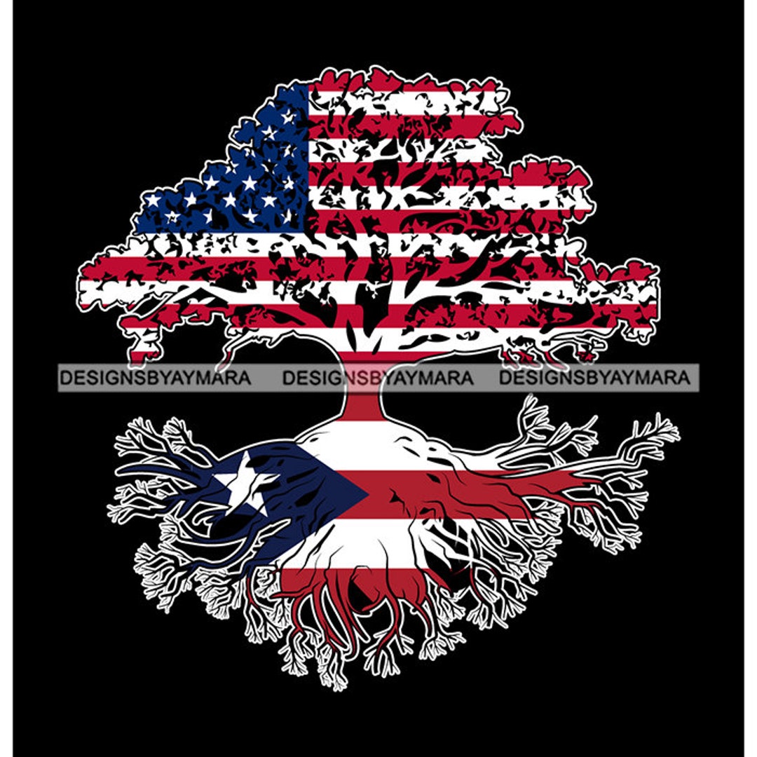 Puerto Rico Flag Tree Root Flags United States USA Country National ...