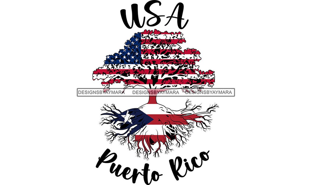 Puerto Rico Tree Root Flag Flags United States USA Country Boricua ...