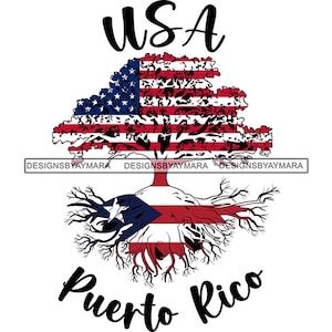Puerto Rico Tree Root Flag Flags United States USA Country Boricua ...