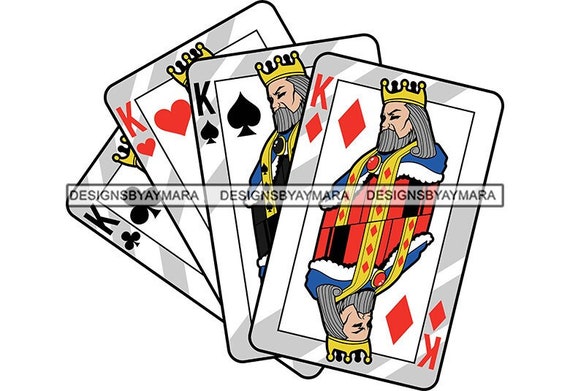 Four Kings Playing Cards Heart Club Spade Diamond Game Gamble | Etsy