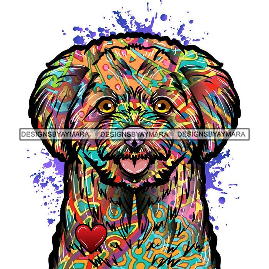 Poodle Dog Animal Heart Abstract Art Breed Purple Nose Fluffy Purple ...